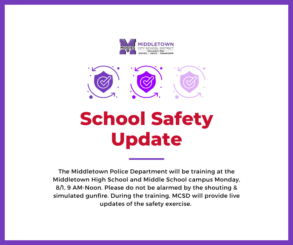 Full-Scale Safety Exercise Planned for Middletown City School District